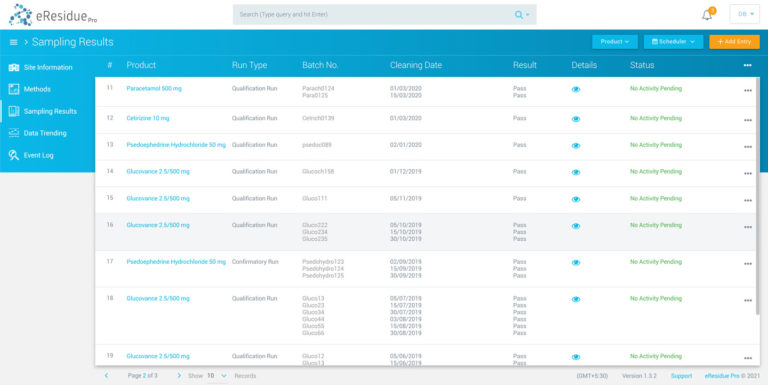 eResidue Pro Cleaning Validation Software